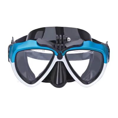 China Custom Logo Photography Anti Fog Adult Tempered Scuba Diving Mask With Camera Stand for sale
