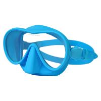 China Customized Anti Fog Frameless Silicone Freediving Mask with Tempered Glass for sale