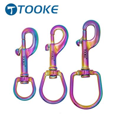 China Colorful Iridescent Stainless Steel Swivel Hook with 360-Degree Rotation for Sidemount Diving for sale