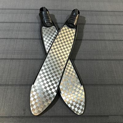China New Design Electroplated Silver Finish T700 Carbon Fiber Long Fins for Freediving and Spearfishing for sale