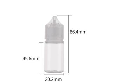 China 30ml Short V3 Dropper Bottle With CRC Cap PET Flavor Eliquid Bottles for sale