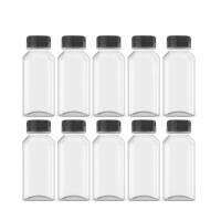 China 8oz 10oz 16oz Empty Reusable Juice Beverage Containers With Tamper Evident Lids Pet Clear Plastic Juice Bottles With Cap for sale