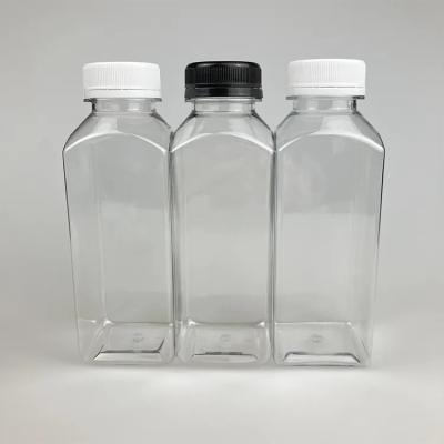 China Transparent / Custom Color 250ml 350ml 500ml PET Food Grade Juice Plastic Bottle With Lid Printing Custom for sale
