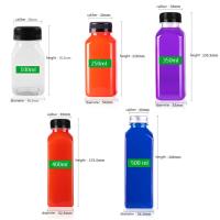 China Plastic Bottle Pet Beverage Juice with Screw Cap For Drinks 4oz 8oz 12oz 16oz for sale