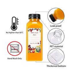 China 100ml 250ml 500ml Clear Pet Square Plastic Juice Bottle Drinking Bottle For Beverage Packaging for sale