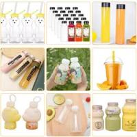 China Lanwei 250Ml 500Ml 12Oz16Oz Beverage Juice Water square Plastic Bottle With Cap for sale