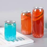 China Discount Plastic Can with Easy Open Lid Plastic Drink Can clear Plastic Soda Cans with Factory Supply for sale