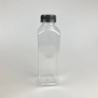 China 60ml 120ml 250ml 350ml 500ml Square JUice Bottle With Black Lid for sale