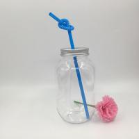China 16 Oz Clear Plastic Jar Sports Cold Brew Water PET Plastic Water Bottle With Caps For Juice Tea Food Milk for sale