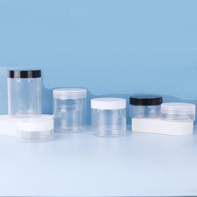 China 280ML Clear Plastic Container Cosmetic Jar With Lids for sale