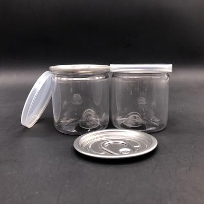 China Customized Plastic Jar Storage Transparent Packaging 8oz Logo Storage Jars for sale