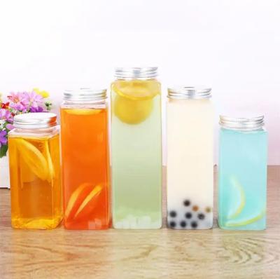 China Square Round Insulated Milk Tea Bottles with Handle 0.5kg Weight Screw on Lid for sale