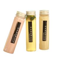 China Leak Proof Bubble Tea Jugs with Handles Variety Sizes Plastic Beverage Containers for sale