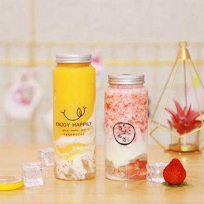 China Modern Milk Tea Bottles with Handle Clear PET Plastic Customizable Color for sale