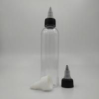 China Custom Clear Plastic Screw Top Bottles With Custom Label Panel And Screw Neck Finish for sale