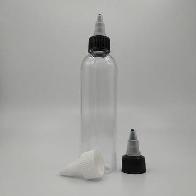 China Custom Clear Plastic Screw Top Bottles With Custom Label Panel And Screw Neck Finish for sale