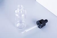 China Dropper Bottles 10-120ml Smooth Screw Cap Custom Logo Transparent Black Customized for sale