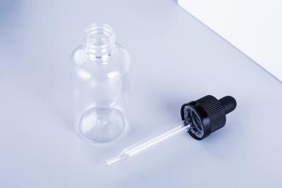 China Dropper Bottles 10-120ml Smooth Screw Cap Custom Logo Transparent Black Customized for sale
