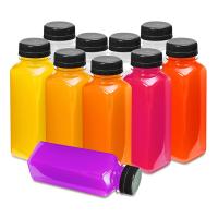 China Square Round Plastic Milk Tea Bottles With Handle Clear 120ml 250ml 350ml 500ml Capacity for sale