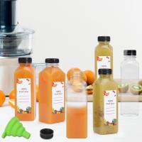 China Leak Proof Modern Square Round Milk Tea Bottle With Screw On Lid for sale