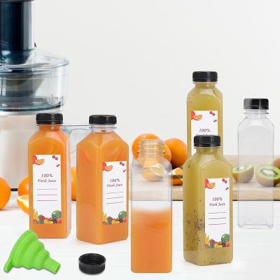 China Leak Proof Modern Square Round Milk Tea Bottle With Screw On Lid for sale