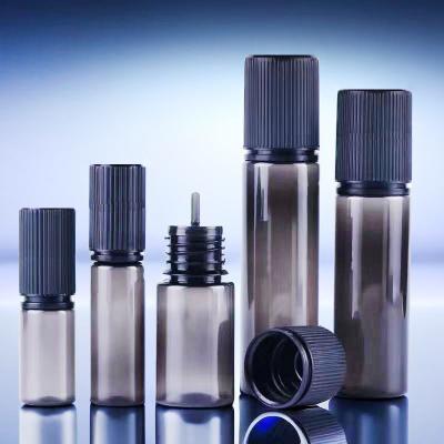 China Childproof Round Transparent E Liquid Bottles Custom Logo Screen Printing Neck Type for sale