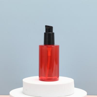 China UV Electroplated PMMA Lotion Bottles Customizable Collar White with Clear Cap for sale