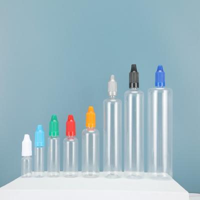 China Colorful Customized PET E Liquid Bottles with Childproof Neck for Various Capacities for sale
