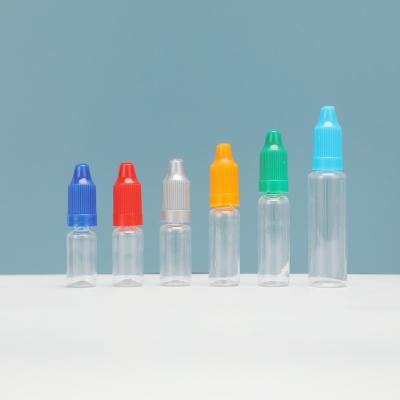 China Custom Printed PET E Liquid Bottles Round Shape with Childproof Screw Cap for sale