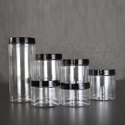 China Customizable Plastic Jar Storage With Transparent Body / Lid for sale