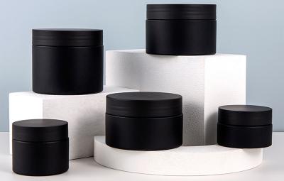 China Cosmetic Packing PET Skin Care Cream Jar 30ml 60ml 100ml 150ml Black Plastic Jars for sale