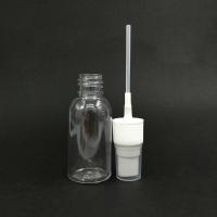 China 30ml Ounce PET Plastic Empty Refillable Clear Mist Spray Bottle With Black White Caps for sale