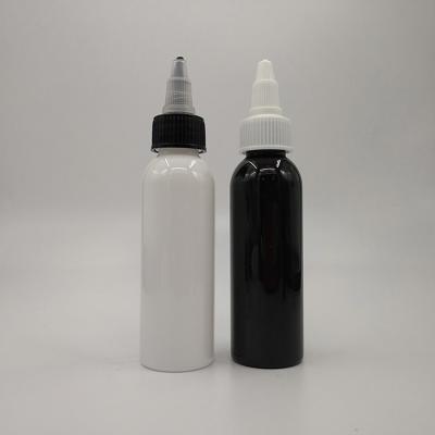 China 5000pcs Custom Logo Smooth Surface Clear Black Dropper Dispenser Bottles With Screw Cap for sale