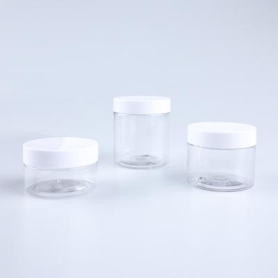 China Wholesale 8oz 100ML 200ML 250ML 500ML Custom Empty Wide Mouth Luxury Plastic PE Cosmetic Body Butter Jars for sale