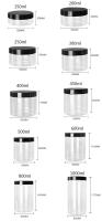 China PET Jars Food Grade White Plastic 4oz 8oz 300ml 500ml Round Shape Empty Eye Cream Face Cream Jars Container 16oz for sale