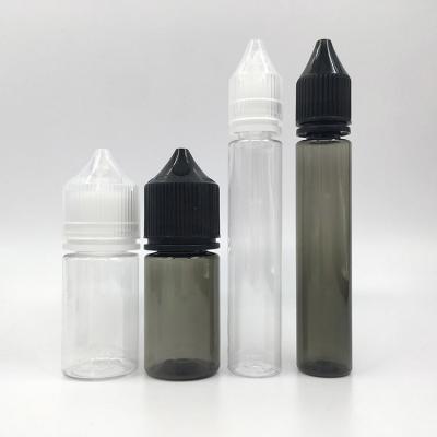 China Clear Round PET E Liquid Bottle with Screw Cap in Custom Printing Colors for sale