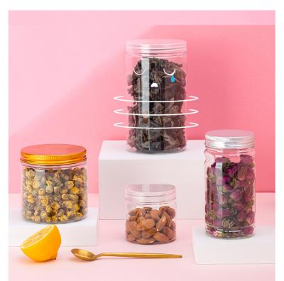 China Customizable Logo Transparent Plastic Round Jar with Aluminum Foil Pressure Sensitive Sealing for sale