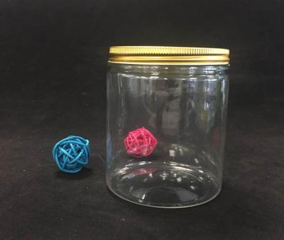 China Transparent Round Bottom Plastic Jars with Pressure Sensitive Lids (3oz-8oz) for sale