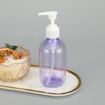 China 24mm Caliber Round PET Pump Bottle with Screen Printing/Hot Stamping in Pink for sale