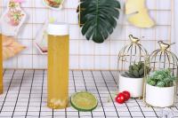 China Double Walled Leakproof Disposable Plastic Square Clear To Go Milk Tea Bottle for sale