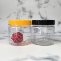 China Transparent Plastic Containers Jars With Plastic / Aluminum Lid for sale
