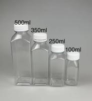 China Leak Proof Square Clear Plastic Milk Tea Bottles With Durable Handles for sale