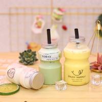 China Convenient Medium Milk Tea Bottles With Screw On Lid 0.5kg Capacity for sale