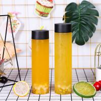 China Modern Design Milk Tea Bottles With Clear Material And Screw On Lid for sale