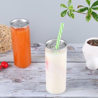 China Pull Off Lids Beverage Plastic Drink Can For Juice for sale