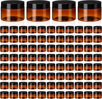 China Premium Plastic Cream Jars with Lids Colors Plastic Bottle Brown Pet Jar for Food Packaging with High Quality for sale