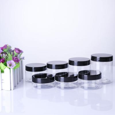 China Product Manufacturer Plastic Jars with Lids Plastic Jars for Food Packaging Transparent Plastic Jar with Custom logo for sale