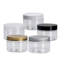 China Containers Airtight Plastic Jars With Aluminum Lid At Transparent Frosted Pet Jar for sale