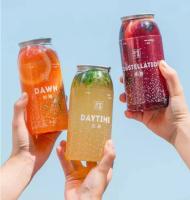 China Professional clear Plastic Soda Can with Ring Pull Plastic Container Can Plastic Disposable Can with New Arrival for sale