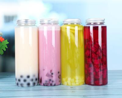 China Plastic Milk Tea Bottles with Capacity of 120ml 250ml 350ml 500ml 1000ml in Clear for sale